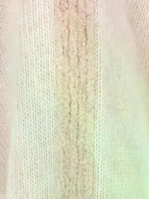 Herno Bouclé-band Ribbed-trim Wool Sweater - Neutrals