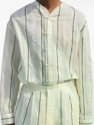 Jacquemus Vertical-stripe Collarless Shirt