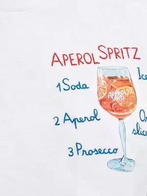 MC2 SAINT BARTH Portofino Cocktail-embroidered T-shirt - White