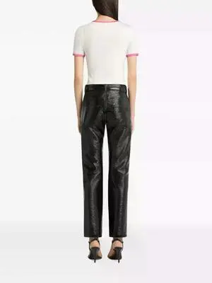 COURREGES Logo-embroidered Contrast-trim T-shirt