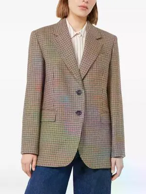Max Mara Houndstooth Pattern Single-breasted Blazer - Neutrals