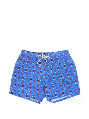 MC2 SAINT BARTH X Coca Cola Graphic-print Drawstring Swim Shorts - Blue