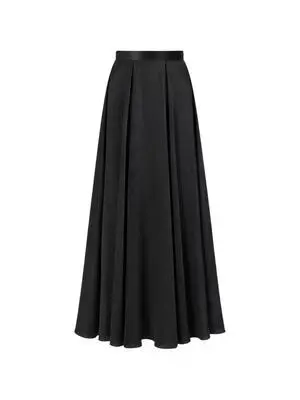 TEMPERLEY LONDON Amerie Pleated Satin Maxi Skirt - Black