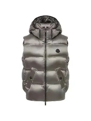 Moncler Fluidite Quilted Hooded Gilet - Silver
