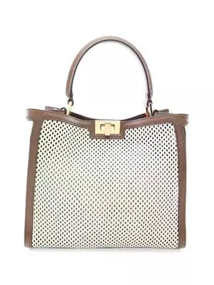 Fendi Peekaboo Punching Handbag - Neutrals
