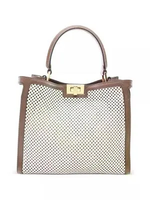 Fendi Peekaboo Punching Handbag - Neutrals