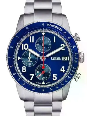 Fossil Sport Tourer Chronograph Stainless Steel Watch - Blue