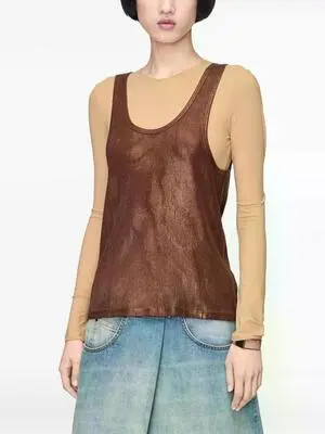 MAISON MARGIELA Foiled Ribbed Tank Top