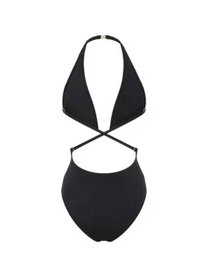 GOTTEX Pearl Cut-out Chain-link Halterneck Swimsuit - Black