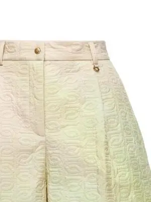 Moncler Logo Jacquard Pleated Shorts - Neutrals