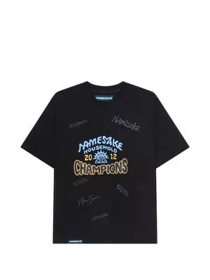 NAMESAKE Crew-neck Graphic-print T-shirt - Black