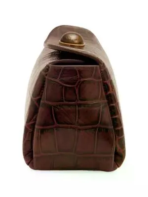 AMI Paris Mini Crocodile-embossed Cow-leather Carrousel Bag