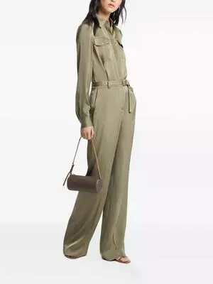 Michael Kors Satin Belted Jumpsuit - Green