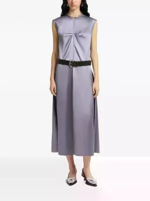 Marni Satin Sleeveless Dress With Ruched Detailing