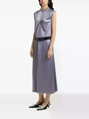 Marni Satin Sleeveless Dress With Ruched Detailing