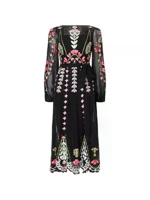 TEMPERLEY LONDON Rosalba Embroidered Midi Dress - Black