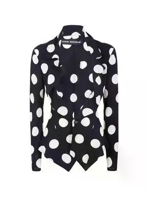 Junya Watanabe Polka-dot Ruffled Blazer - Blue