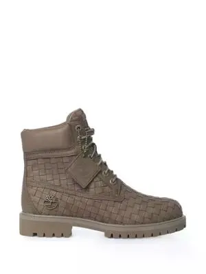 Timberland Woven Leather Hiking Boots - Brown