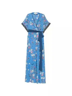 Diane Von Furstenberg Floral-print Wrap Maxi Dress - Blue