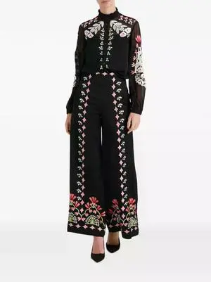 TEMPERLEY LONDON Rosalba Embroidered Palazzo Pants