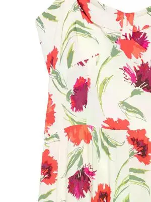 Diane Von Furstenberg Off-white Floral Print Tiered Maxi Dress