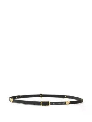 Claudie Pierlot Heart-appliqué Leather Belt - Black