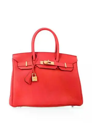 Hermès Birkin Handbag Togo With Gold Hardware 30 Tote Bag - Red