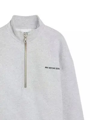 MKI MIYUKI ZOKU Quarter-zip Logo-print Sweater