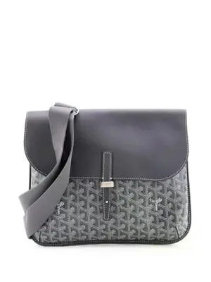 Goyard Coursier Messenger Bag Coated Canvas And Leather Crossbody Bag - Grey