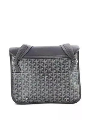 Goyard Coursier Messenger Bag In Coated Canvas And Leather - Grey