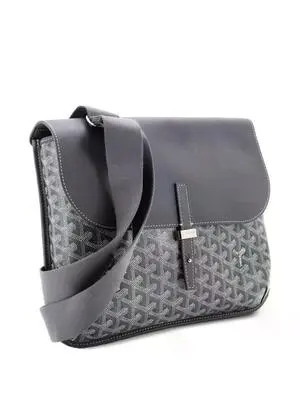 Goyard Coursier Messenger Bag In Coated Canvas And Leather - Grey