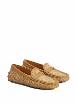 TOD'S Logo Plaque Loafers - Neutrals