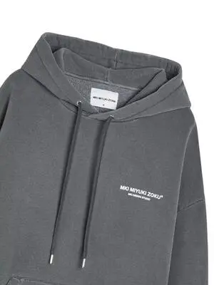 MKI MIYUKI ZOKU Logo-print Cotton-jersey Hoodie - Grey