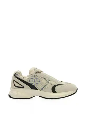 Burberry Eclipse Sneakers In Nylon, Suede, And Leather With Checked Paneling