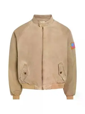 CHERRY LA Logo-embroidered Zip-up Jacket - Neutrals