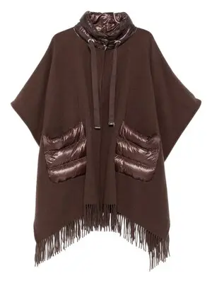 Herno Wool And Nylon Cape - Brown