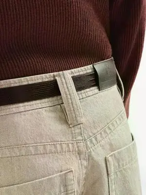Brunello Cucinelli Lamé-denim Baggy Trousers With Monili