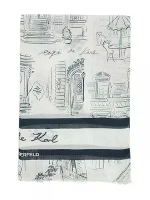 Karl Lagerfeld X Jorge Parra Printed Scarf