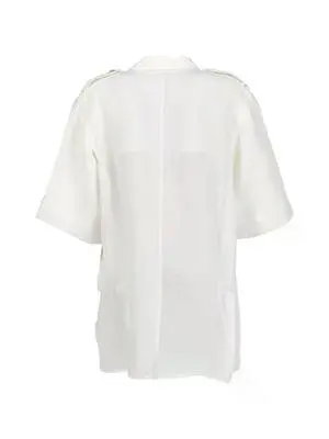 Max Mara Double-breasted Epaulette Jacket With Notched Lapels