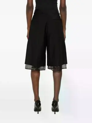 RÓHE Layered Hem Pleated Wool Shorts