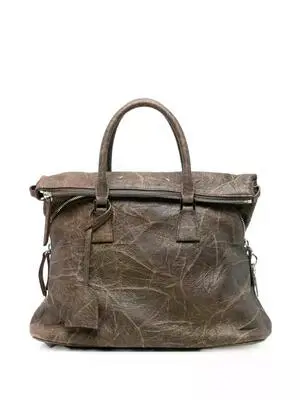 MAISON MARGIELA Crinkled-finish Tote Bag - Brown