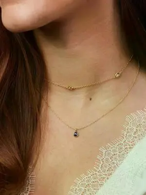 AUREE JEWELLERY Mini Manhattan Sapphire Necklace - Gold