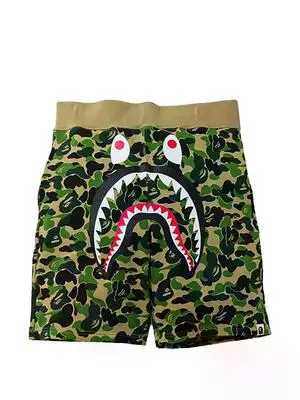 A BATHING APE Abc Camo Shark Shorts - Green
