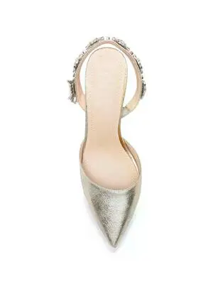 TWENTY FOURHAITCH Crystal-embellished Slingback Heeled Pumps