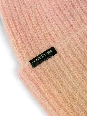 PEAK PERFORMANCE Ribbed Knit Beanie Hat - Pink