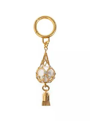 Balmain Tone Crystal Embellished Tassel Keyring