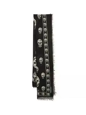 Alexander McQueen Skull Print Square Scarf - Black