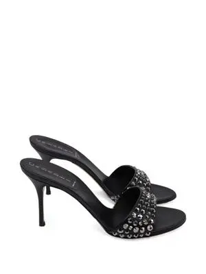 Casadei Crystal-embellished Slide Sandals - Black