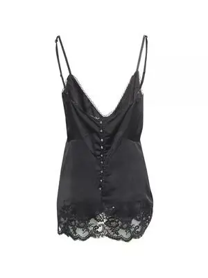 Rabanne Lace-trim Satin Blouse