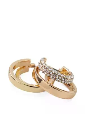 Dkny Crystal Embellished Double Hoop Earrings